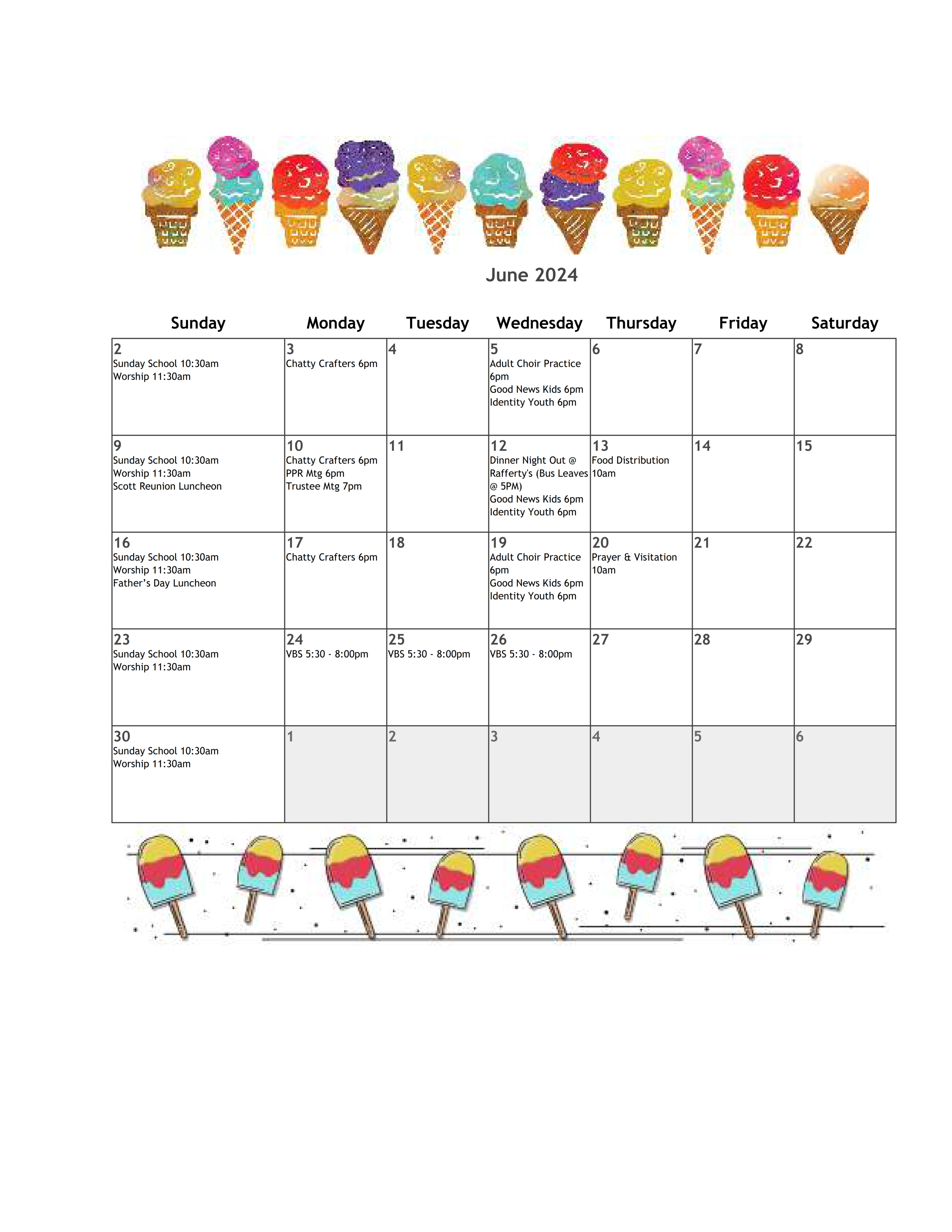 Calendar • Woodlawn Global Methodist Church - Elbert County, GA